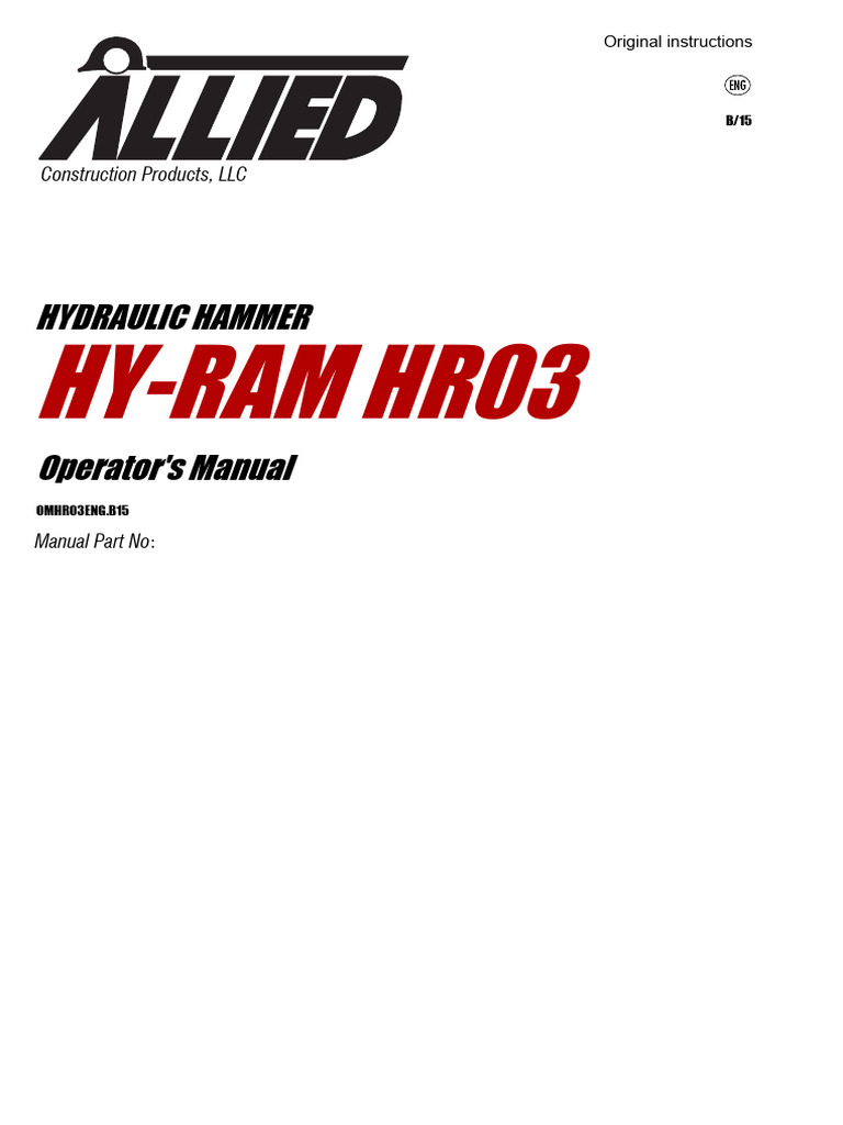 Hy Ram Operators Manual HR03 | PDF | Personal Protective Equipment ...