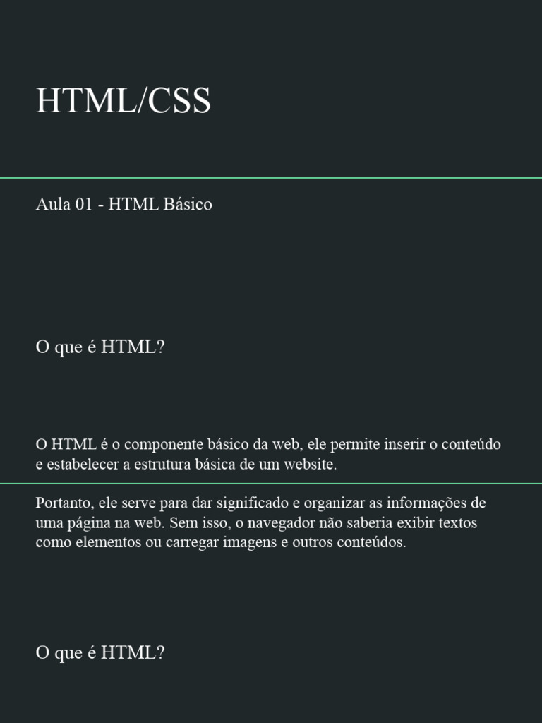HTML - Css Aula 01 | PDF