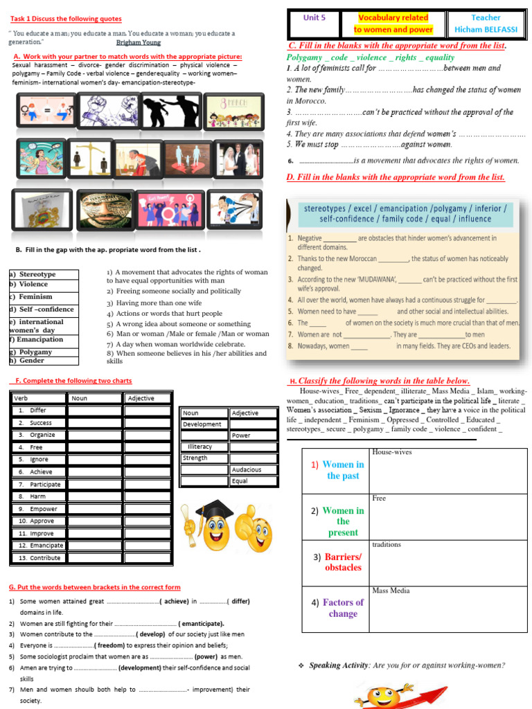 My Vocabulary Women And Power Pdf Woman Feminism