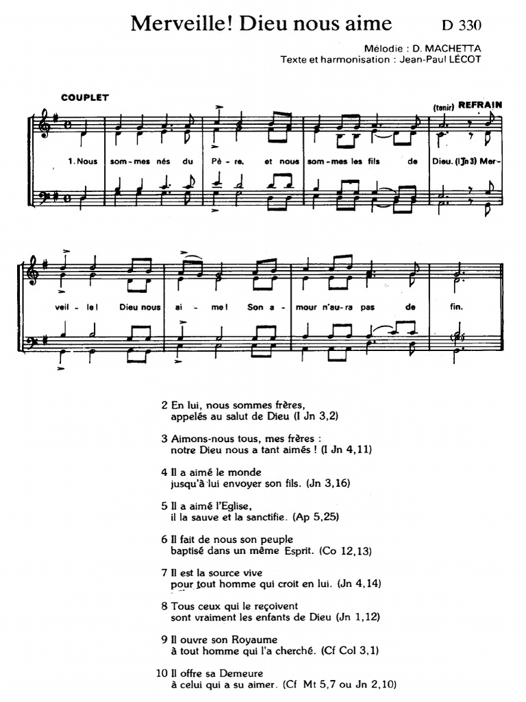 Merveille Dieu Nous Aime | PDF