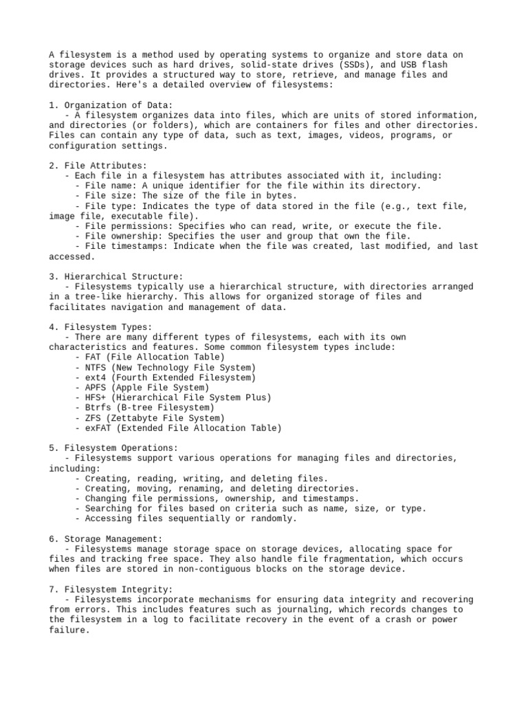 Filesystem Pdf File System Computer File