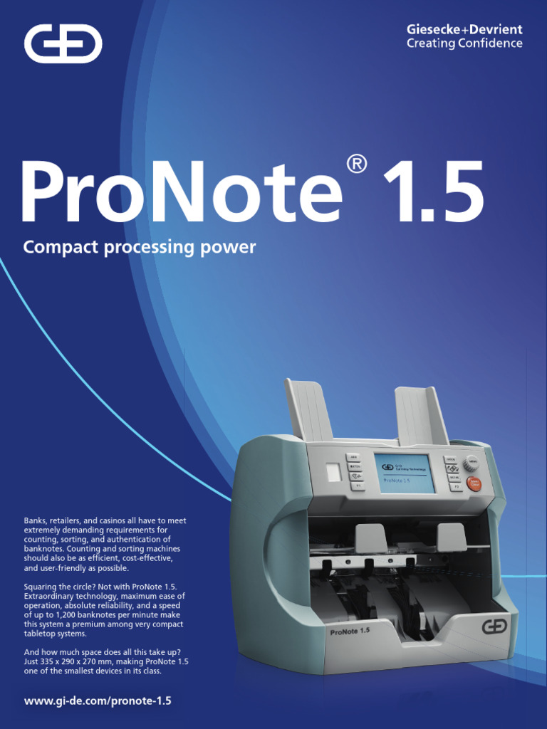 GD Brochure ProNote 1 5 en | PDF | Banknote | Computing