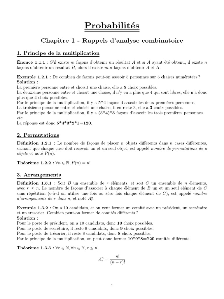 1A Proba 2023 24 | PDF | Inclusion (mathématiques) | Loi de probabilité