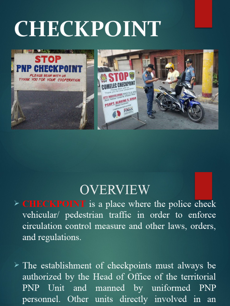 PNP Checkpoint Team Composition Guide | PDF | Police | Traffic
