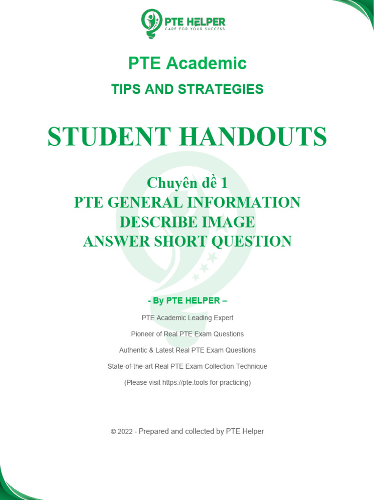 Student Handouts - Tips - Strategies - Chuyên Đề 1 - PTE General Info ...