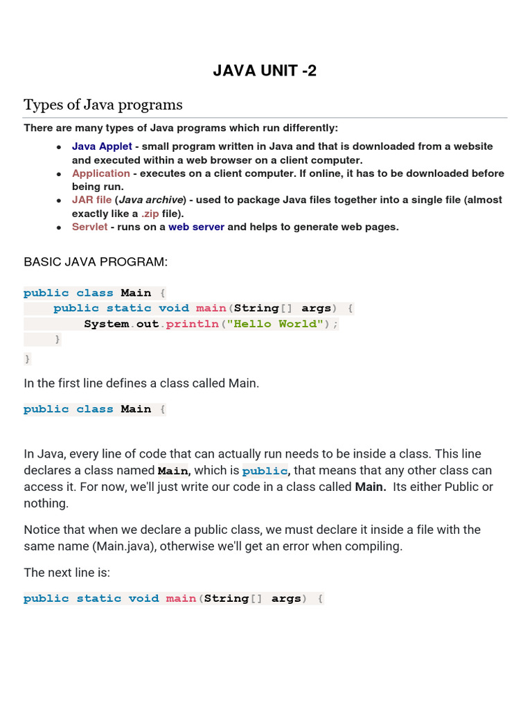 Unit 2 | PDF | Data Type | Method (Computer Programming)