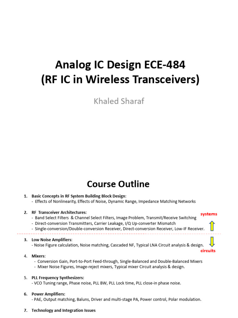 RF IC Design for Wireless Transceivers | PDF | Amplifier | Cmos