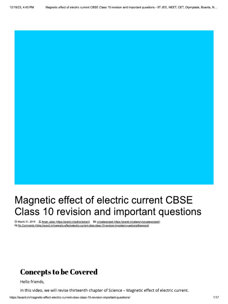 Magnetic Feild Avanti | PDF