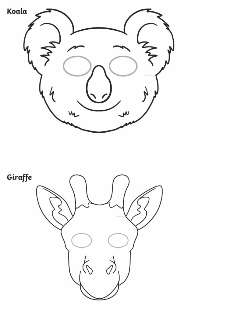 T TP 1658930535 Animal Mask Colouring Pack - Ver - 1 | PDF