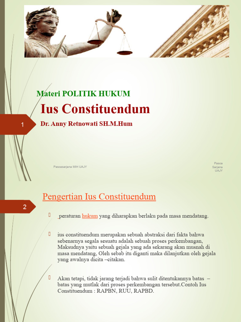 Pengertian dan Contoh Ius Constituendum | PDF | Hukum