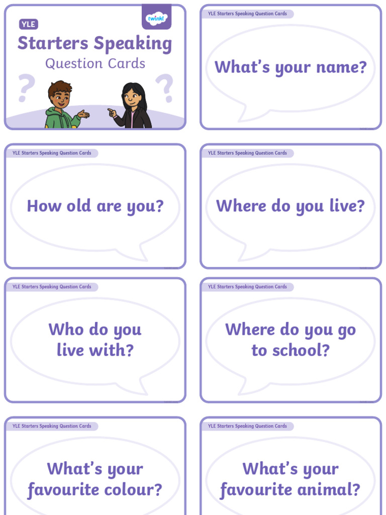 T e 1681809942 Esl Yle Starters Speaking Question Cards Kids Pre A1 ...