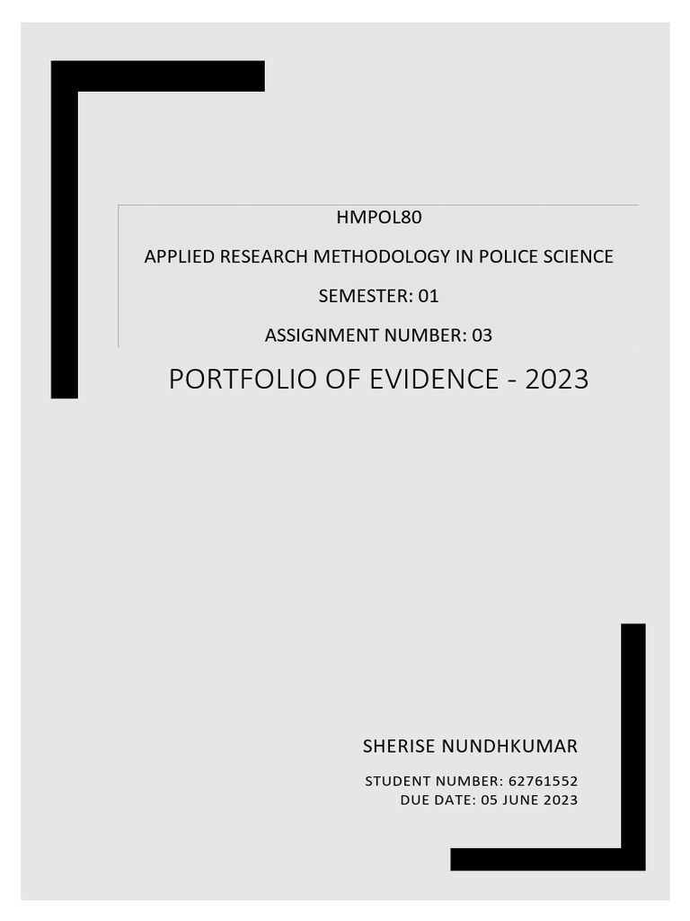 Portfolio of Evidence | PDF | Qualitative Research | Methodology