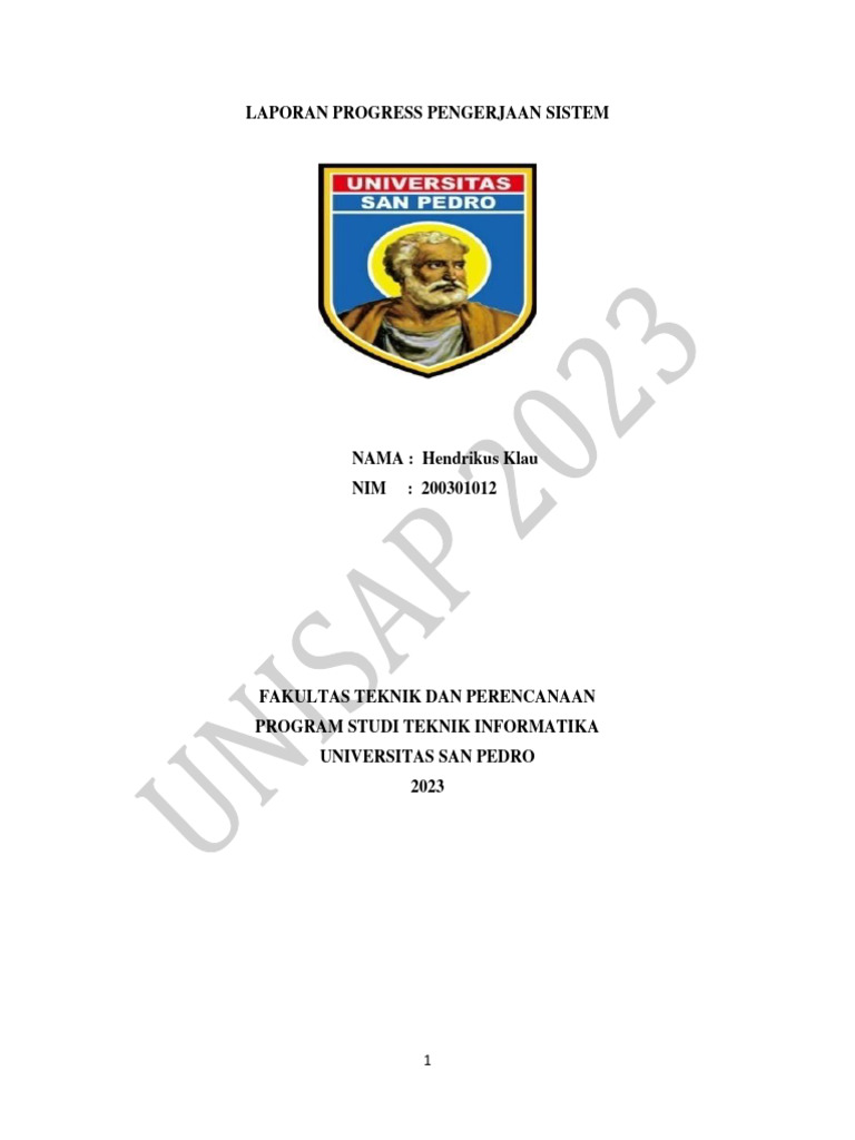 UAS Hendrikus Klau LAPORAN PROGRESS PENGERJAAN SISTEM | PDF