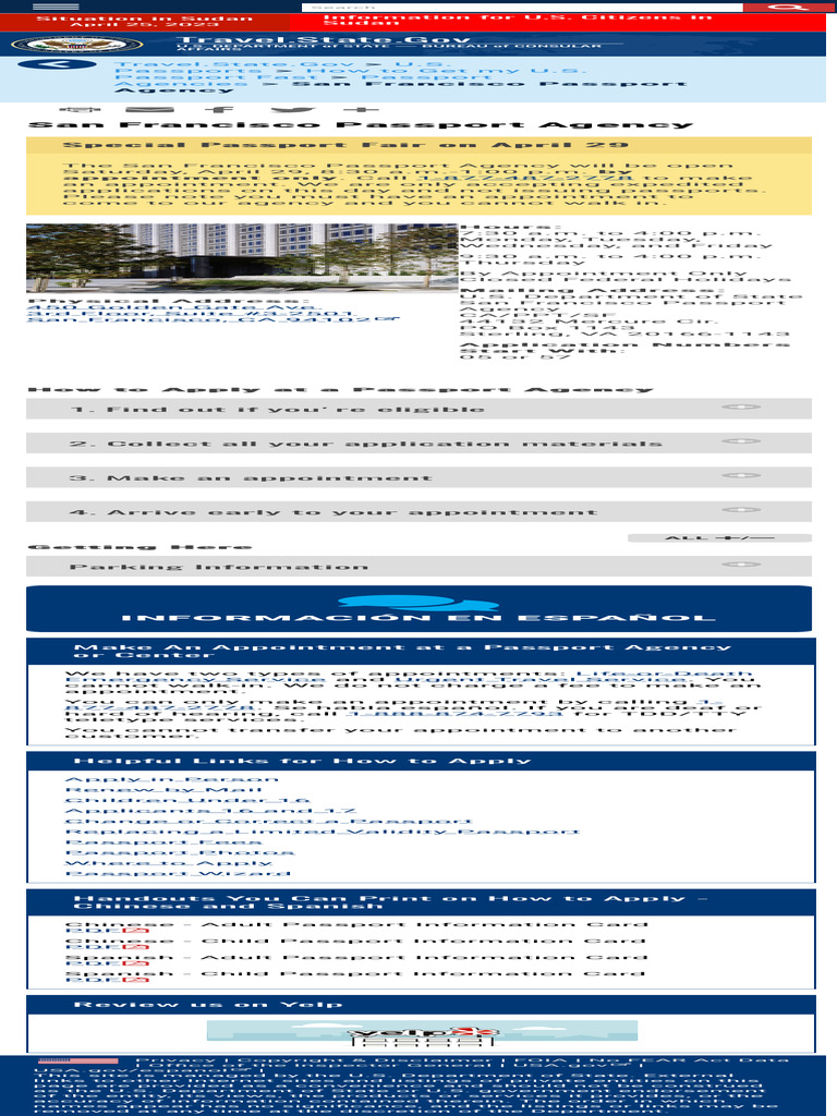 San Francisco Passport Agency Pdf Passport National Security 3599