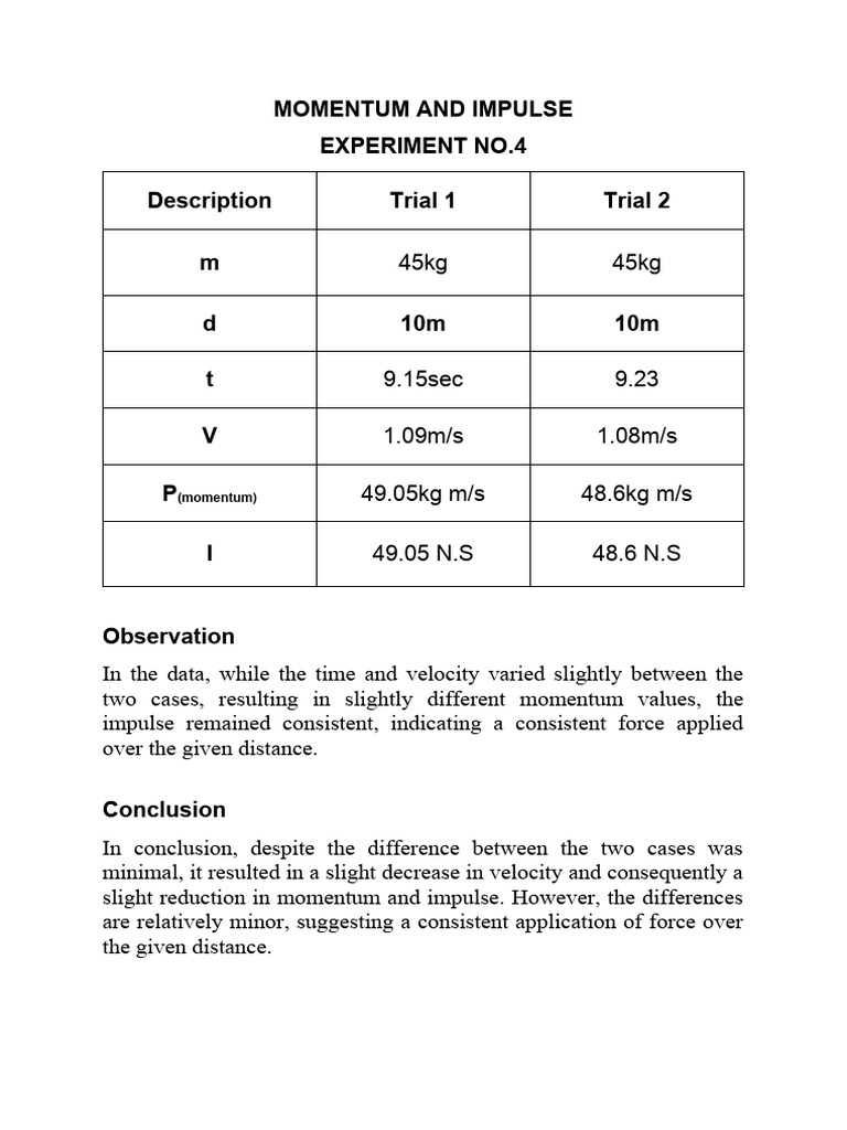 Momentum and Impulse | PDF | Force | Momentum