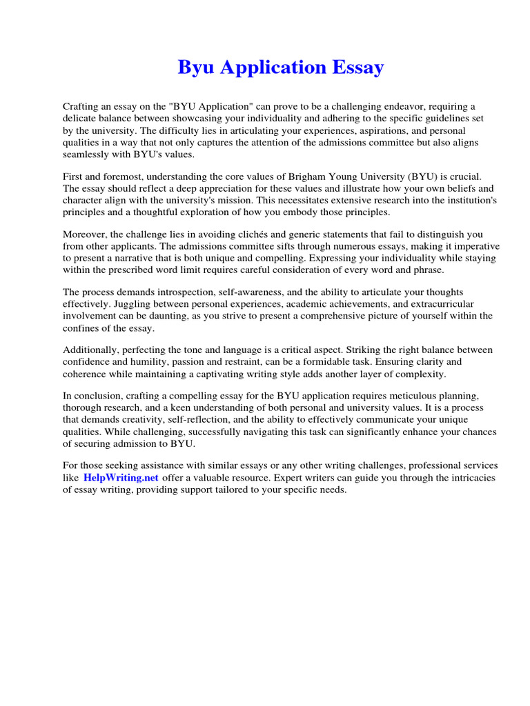 Byu Application Essay | PDF | Cybercrime | Dances
