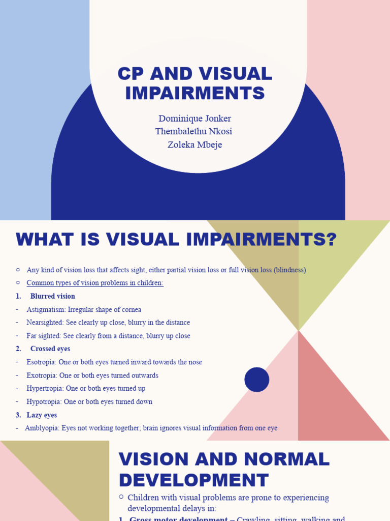 CP and Visual Impairments CP Group Presentation | PDF | Visual Impairment | Neuroscience