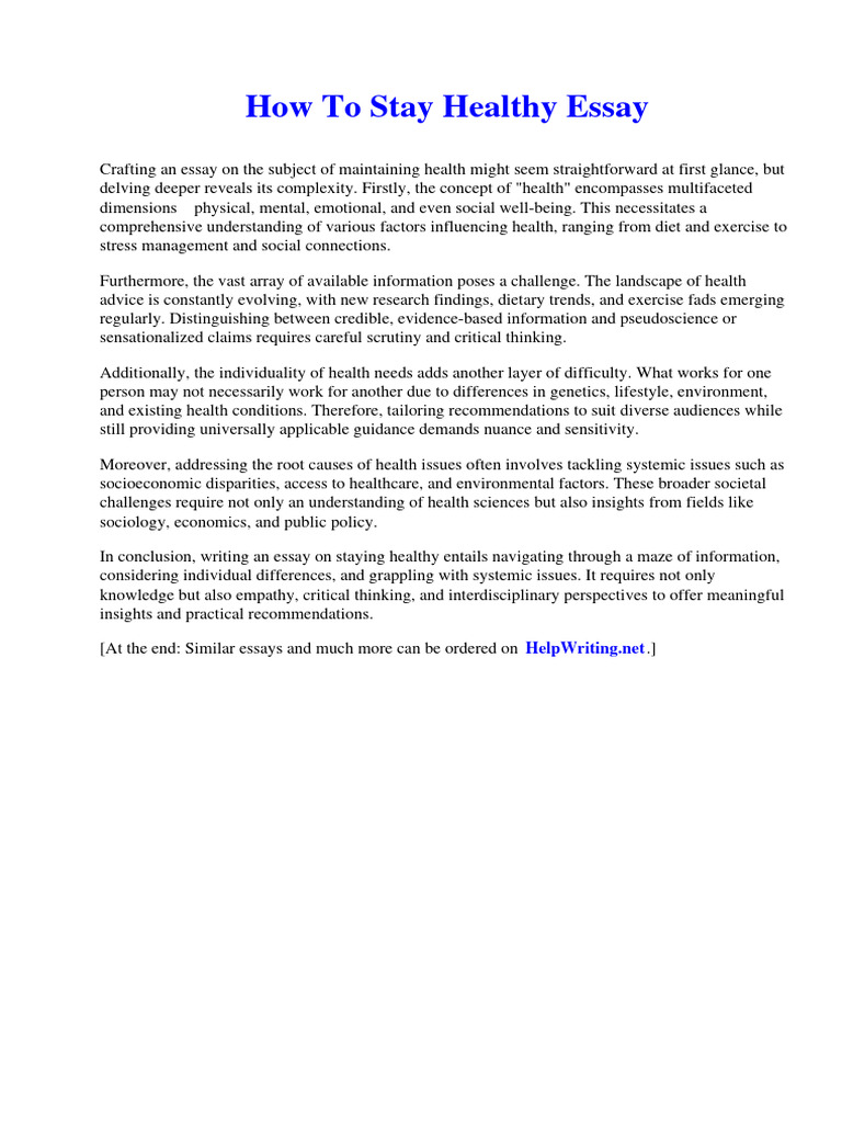 How To Stay Healthy Essay | PDF | Electric Motor | Direct Current