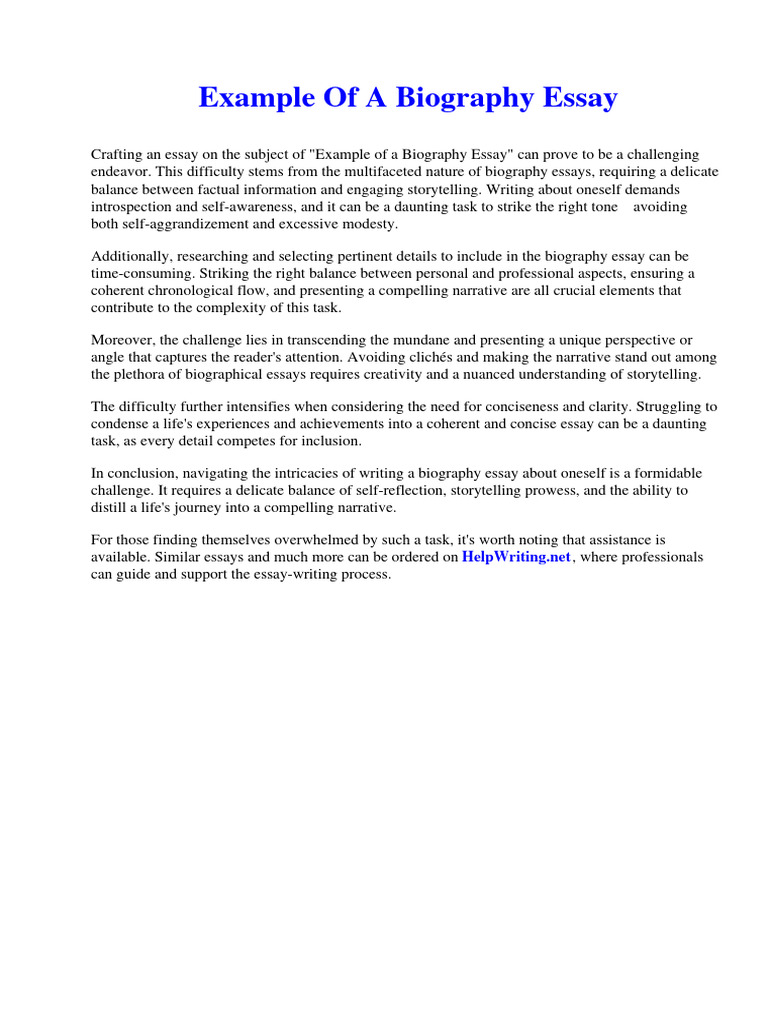 Example of A Biography Essay | PDF | Essays