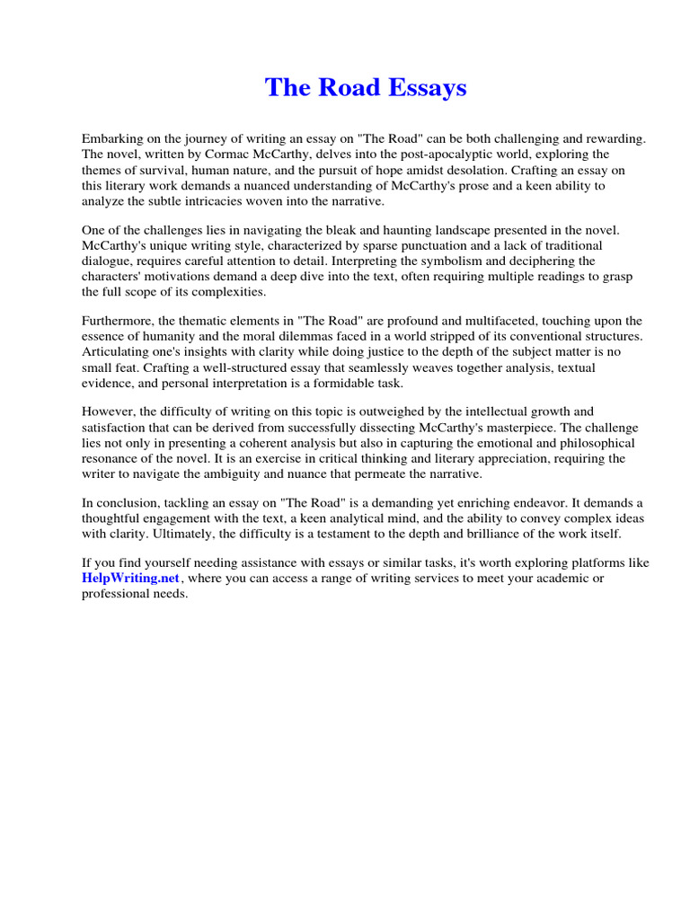 The Road Essays | PDF