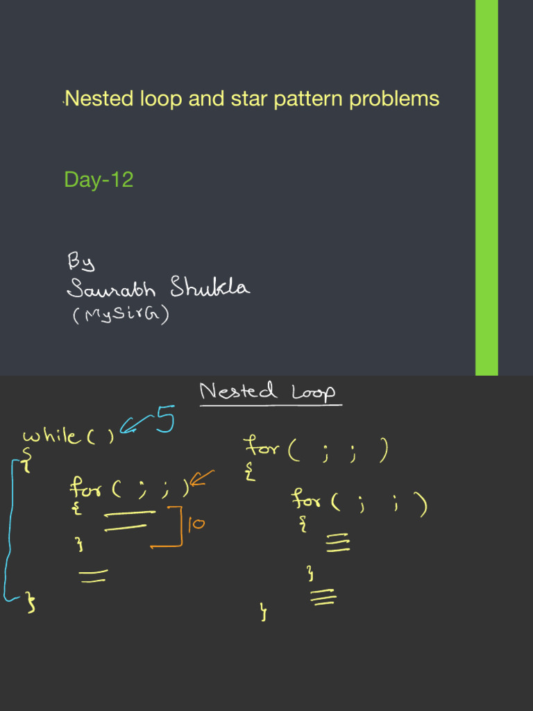 Nested Loop and Star Pattern Notes | PDF