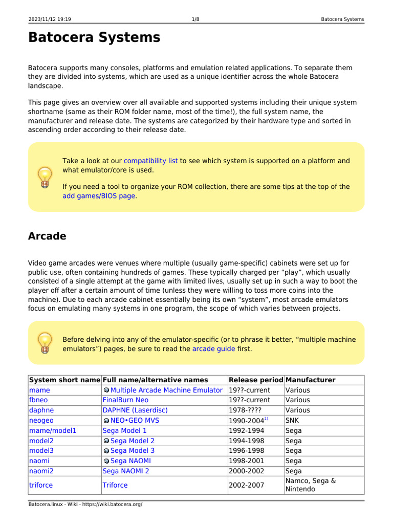 Batocera Systems | Download Free PDF | Video Game Platforms | Computing