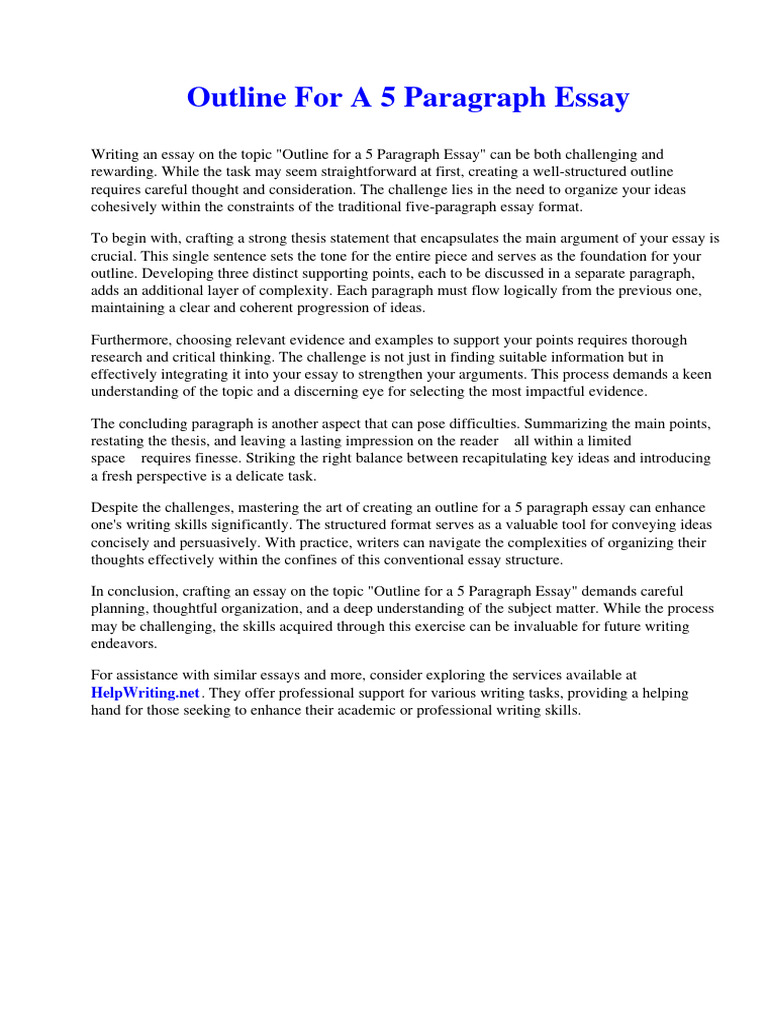 5 Paragraph Essay Outline Guide | PDF | Genghis Khan | Essays