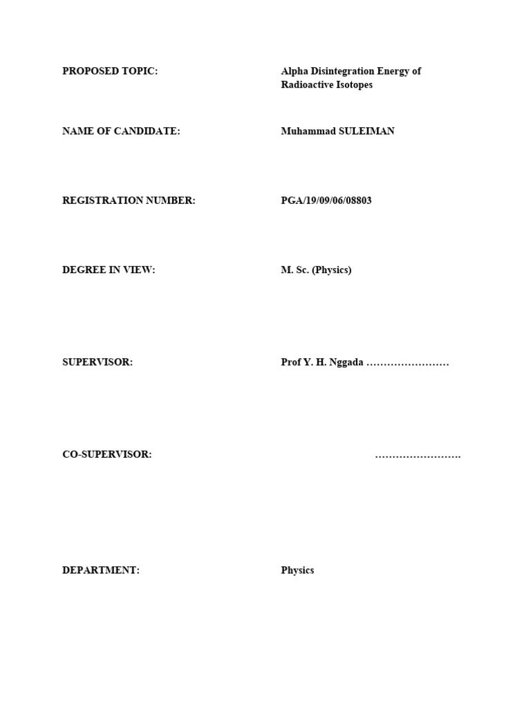 Muhammad Suleiman M. Sc. | PDF | Radioactive Decay | Atomic Nucleus