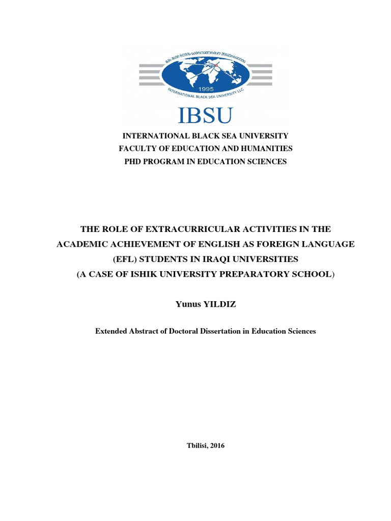 The Role of Extracurricular Activities in The | PDF | English As A ...