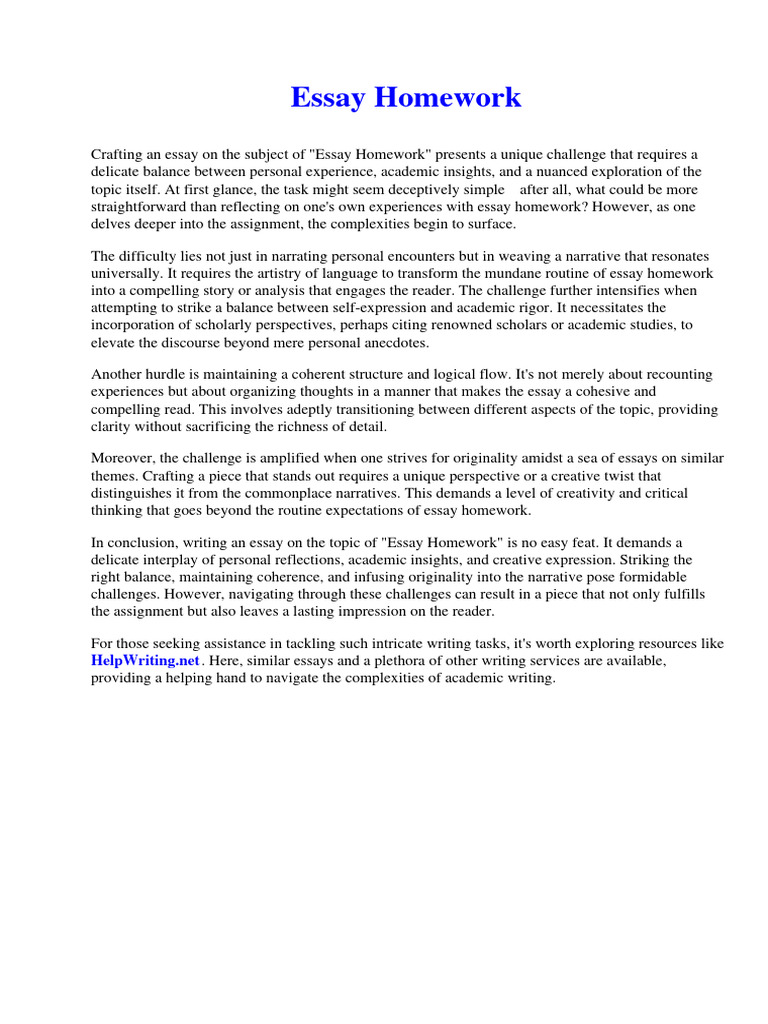 Essay Homework | PDF | Essays | Attachment Theory