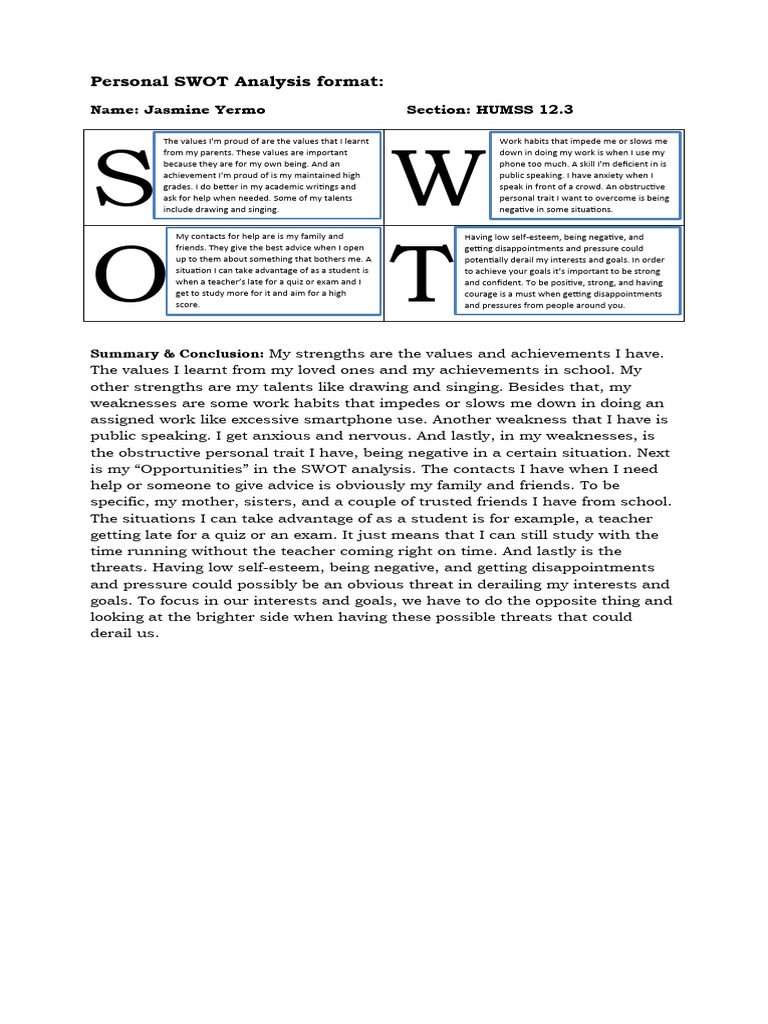 SWOT Analysis | Download Free PDF | Cognition | Psychological Concepts