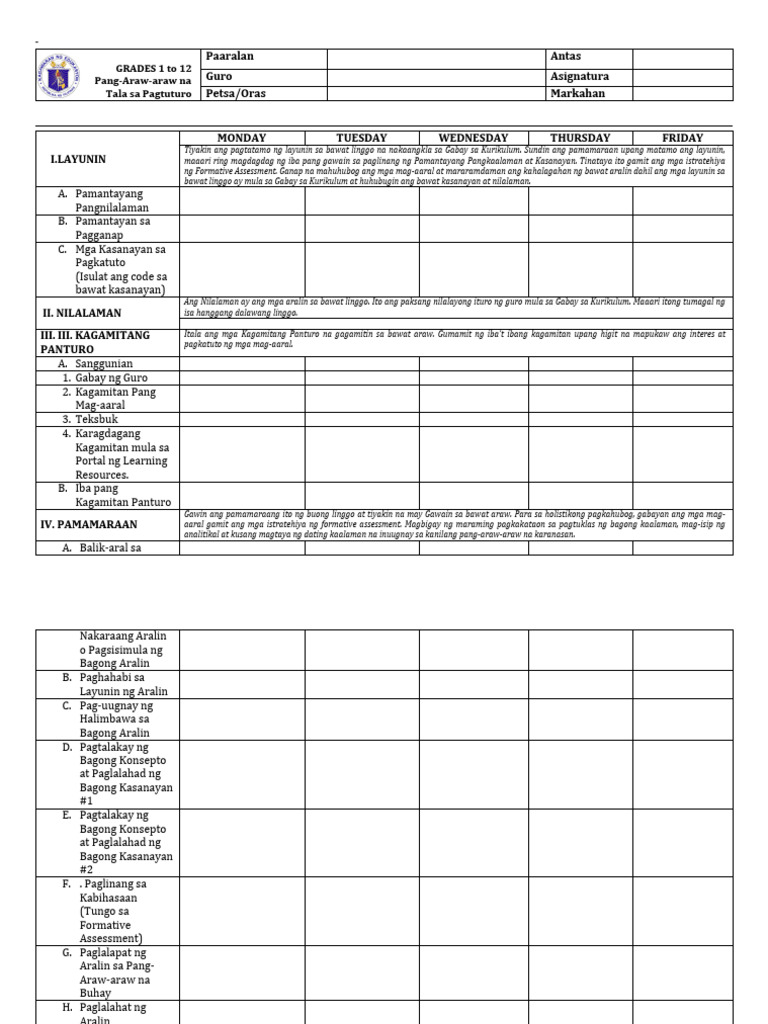 Daily Lesson Log Filipino | PDF