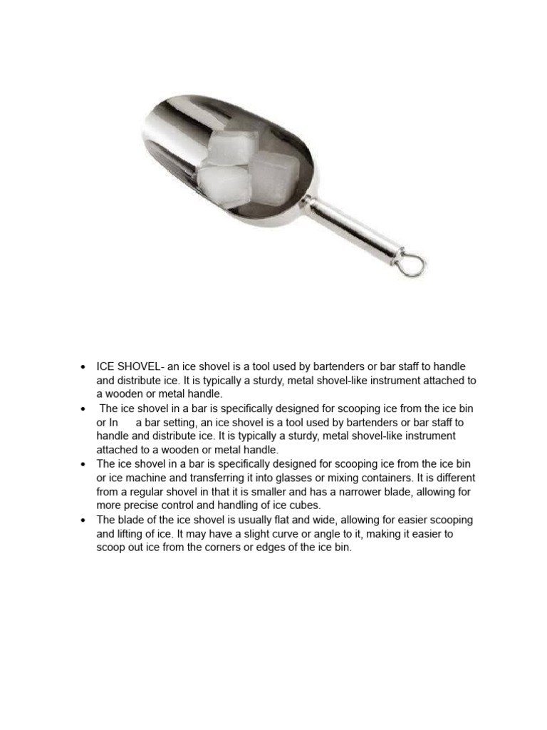 Bartender's Essential: Ice Shovel | PDF | Sports & Recreation