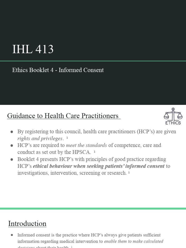 Booklet 4 | PDF | Informed Consent | Competence (Law)