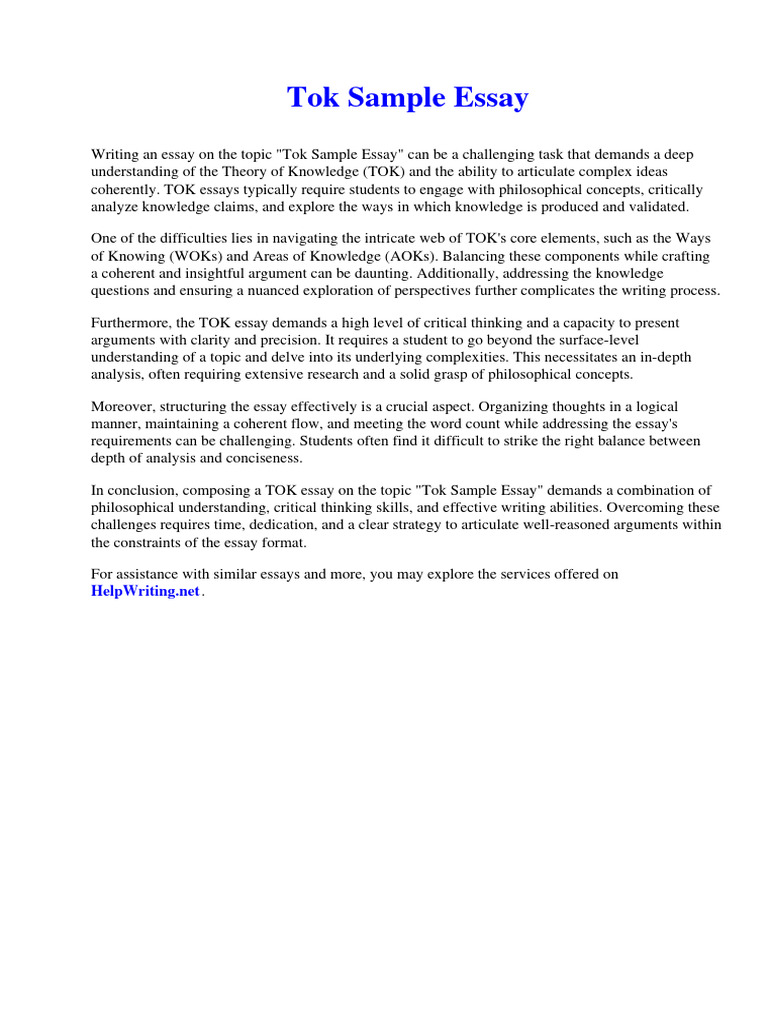 Tok Sample Essay | PDF | Grief | Major Depressive Disorder