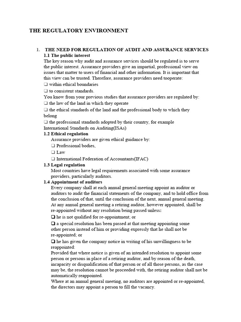 The Regulatory Environment | PDF | Audit | Money Laundering