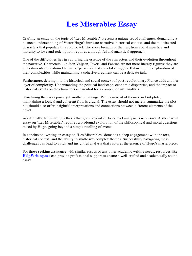 Les Miserables Essay | PDF | Operating System | Carthage