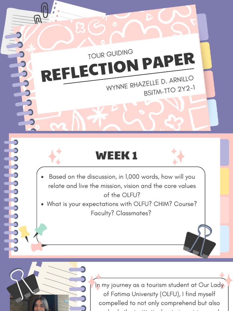 OLFU Tourism Student Reflection Paper | PDF | Tourism | Entrepreneurship