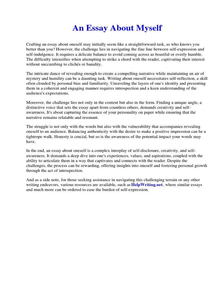 An Essay About Myself | PDF | Aeneid | Virgil