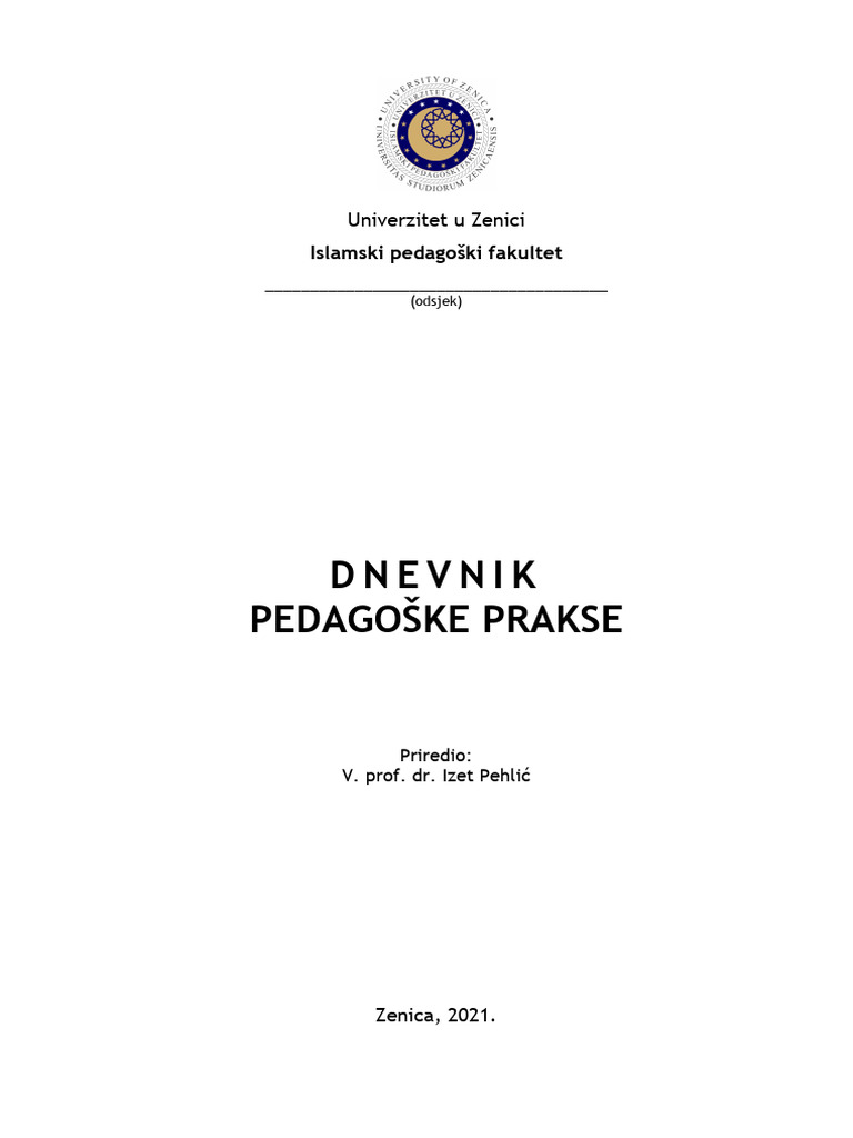 Dnevnik Pedagoske Prakse | PDF
