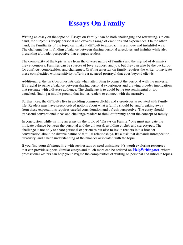 Essays On Family | PDF | Orpheus | Essays