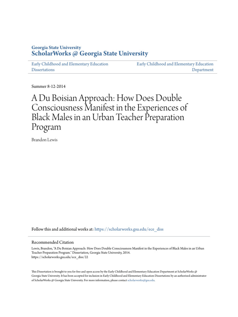 A Du Boisian Approach - How Does Double Consciousness Manifest in | PDF ...