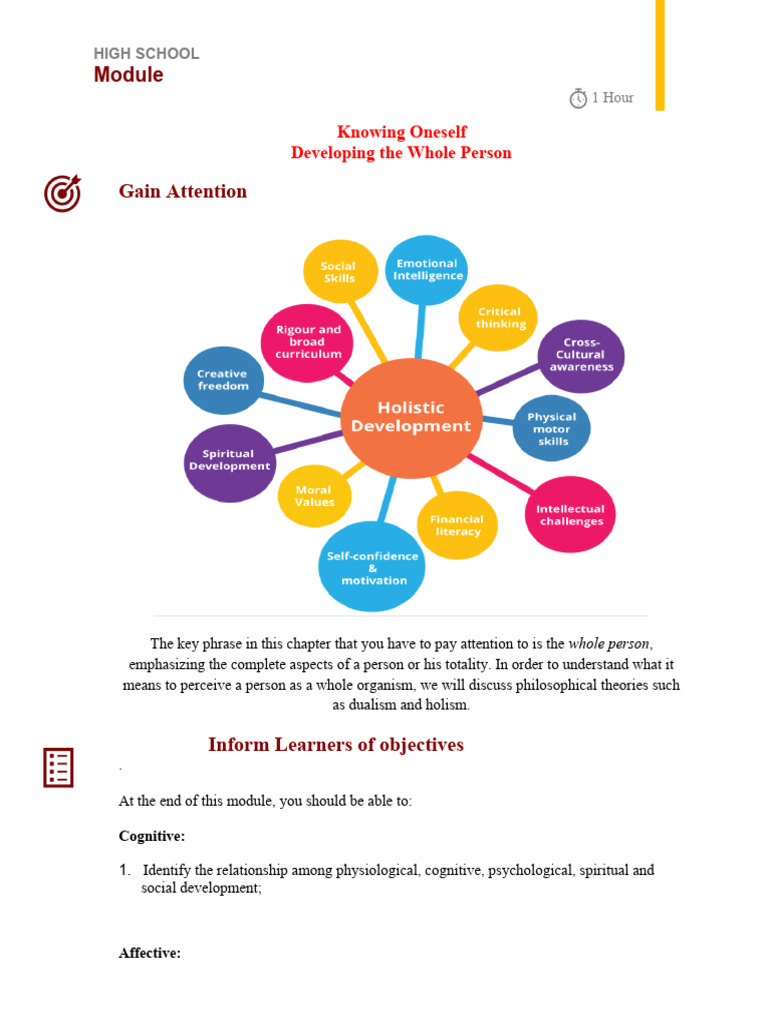 Developing The Whole Person | PDF | Psychological Theories | Cognition