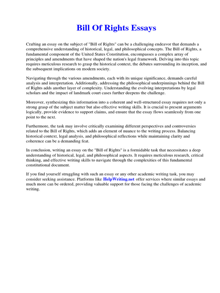 Bill of Rights Essays | PDF | Stem Cell | Pancreas