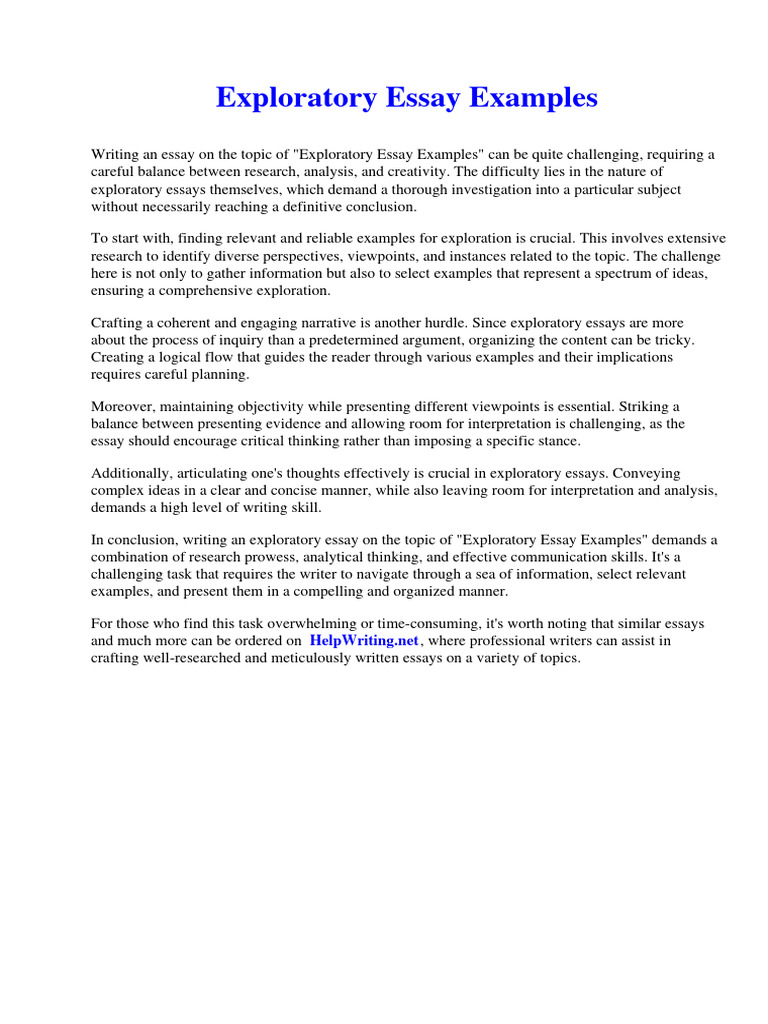 Exploratory Essay Examples | PDF | Geologic Time Scale | Essays