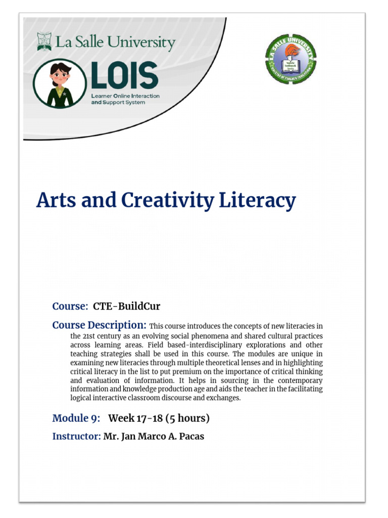 Arts and Creativity Literacy in Education | PDF | Creativity | Design ...