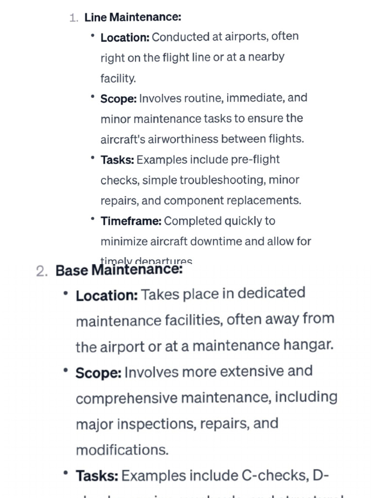 Line Maintenance and Base Maintenance | PDF
