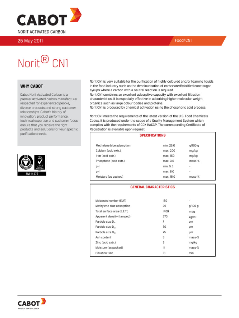 Norit Activated Carbon-1 | PDF | Adsorption | Chemistry