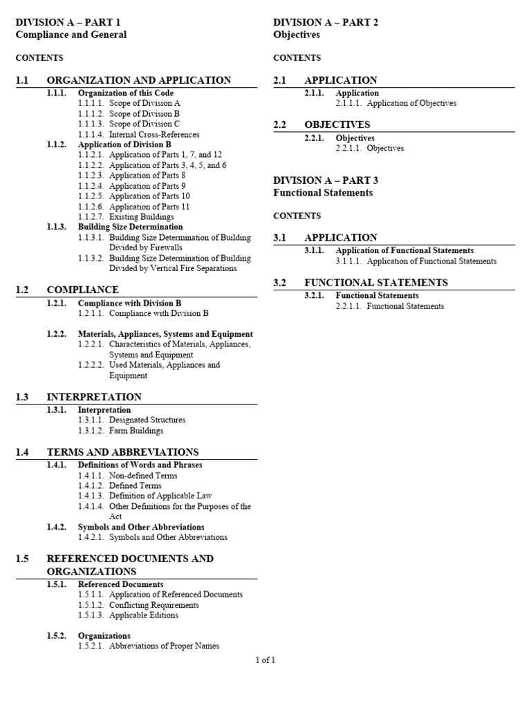 Building Code Div.a - Table of Contents | PDF | Scope (Computer Science ...