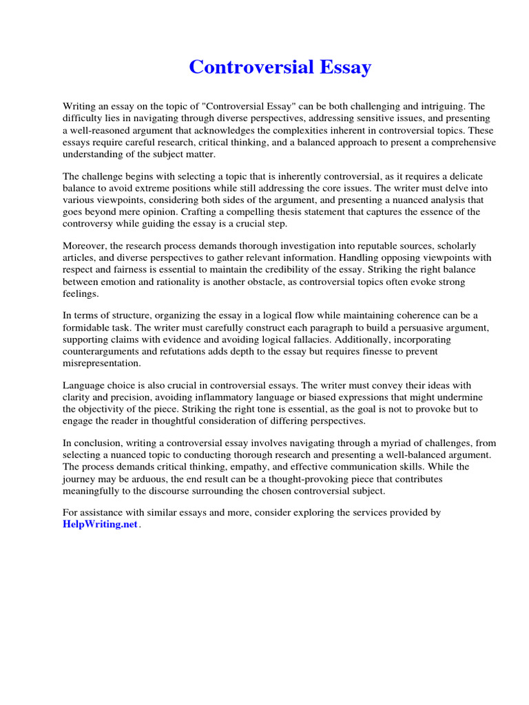 Controversial Essay | PDF | Essays | Whaling